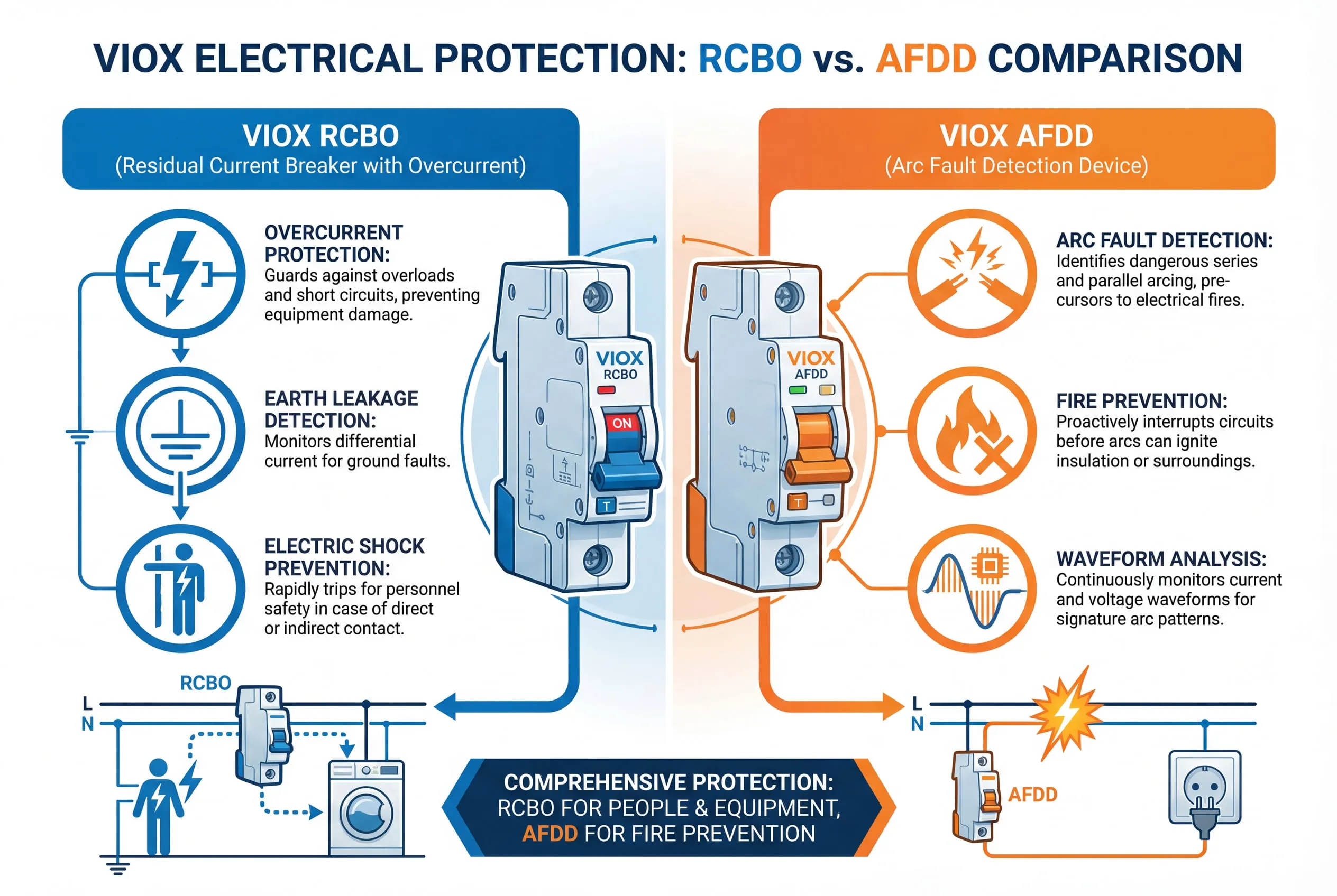 RCBO vs. AFDD: Qual è la differenza?